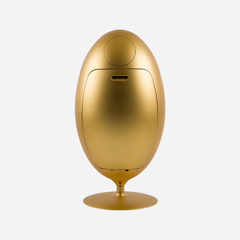 Recycling bin - Gold metal egg - differentiated design container ...